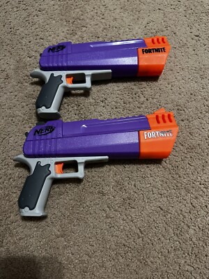 Two Hasbro Nerf Fortnite DP-E Dart Blaster Gun Purple Pistol Toy | eBay