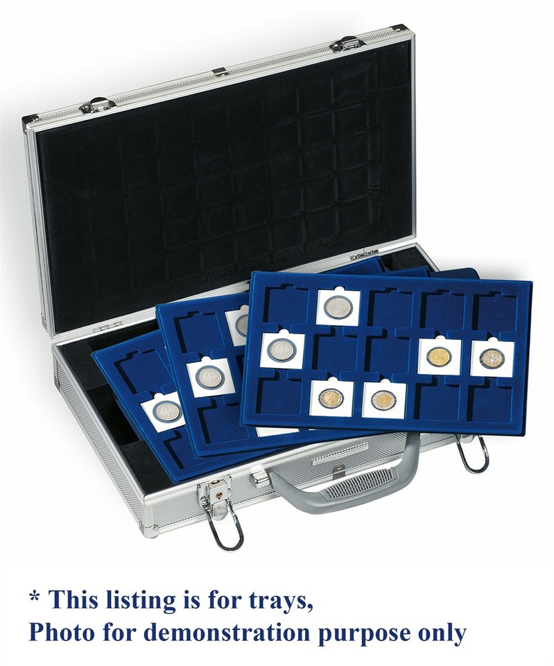 6 Lighthouse Blue 2x2 Coin Trays 15 50x50mm Spaces For Cardboard ...