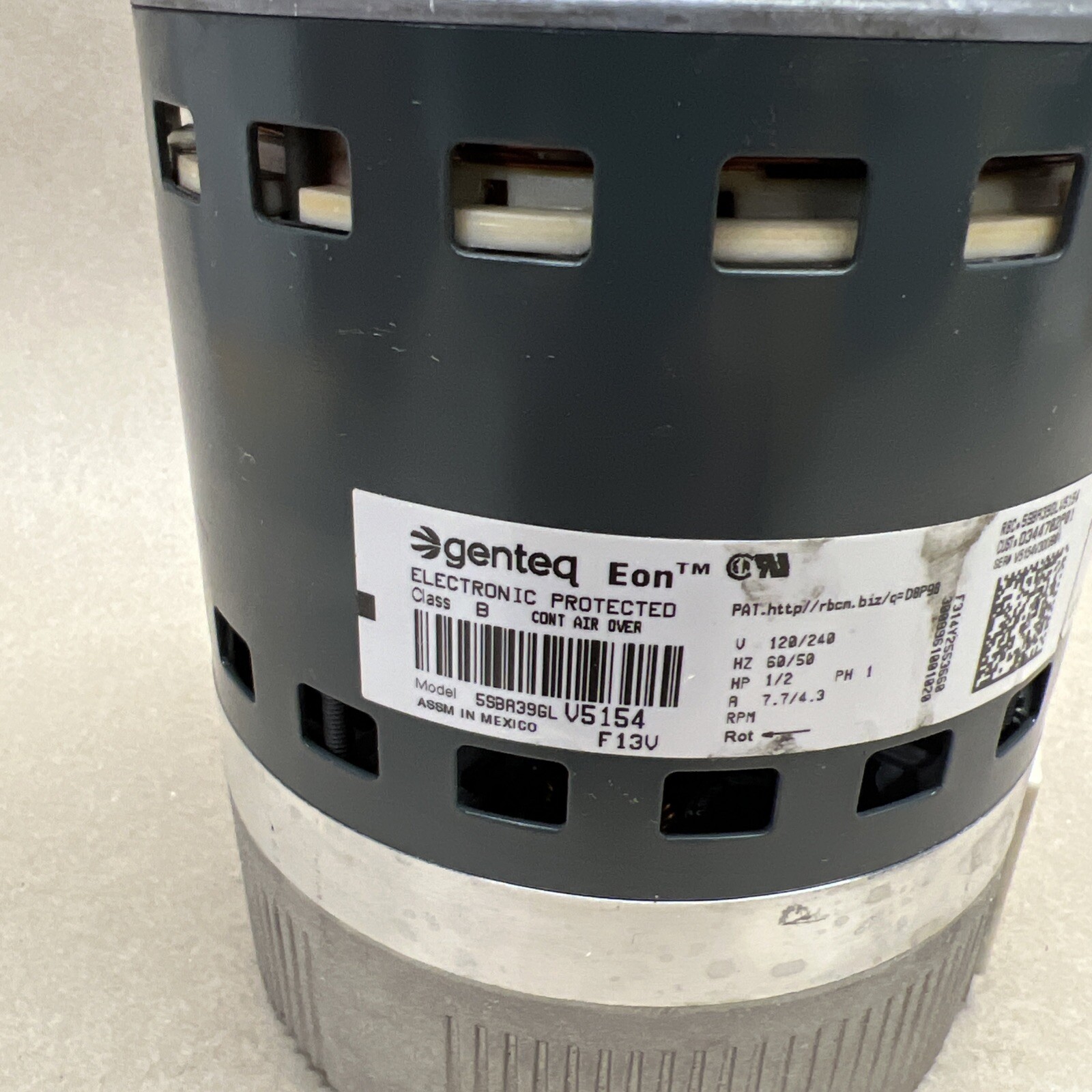 Genteq Eon 5SBA39GLV5154 Program Motor 1/2HP 115V D344734P21 HD03 | eBay