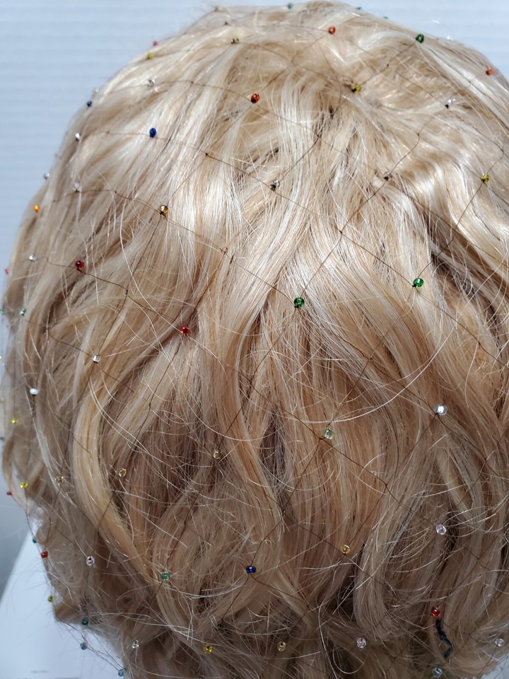 Jac-O-Net clear green red blue beaded glamour thin hair net medium ...