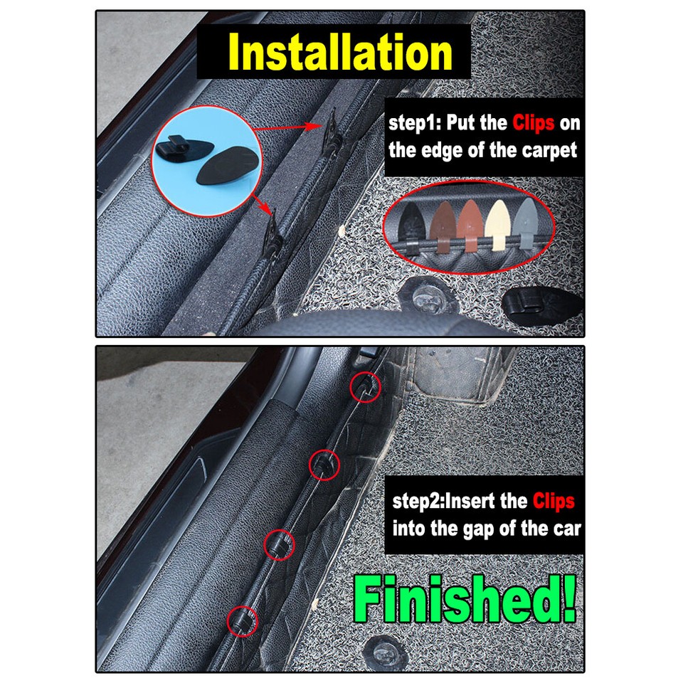 Universal Car Floor Mat Clips Retainer Carpet Fixing Clamps Grips ...