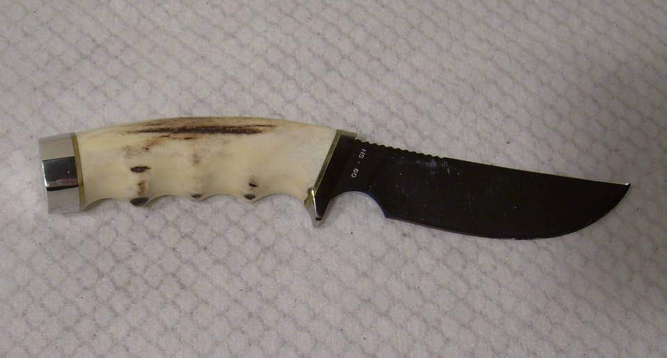 Vintage Gerber custom handcrafted hunting knife with Sambar stag handle ...