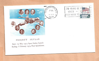 PROJECT SKYLAB FINAL SPLASHDOWN FEB 8,1974 WASH DC SPACE COVER NASA ...