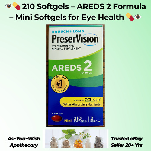 PreserVision AREDS 2 Eye Vitamins 210 Mini Softgels Bausch & Lomb ...