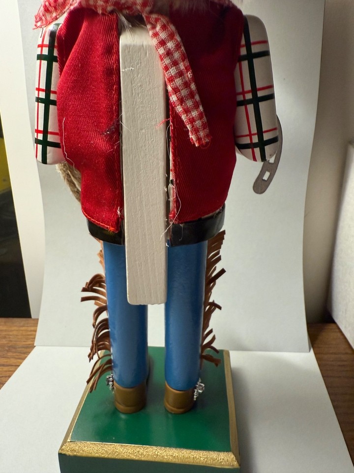 Western Cowboy Nutcracker with Lasso & Horseshoe, Wooden 12” tall | eBay