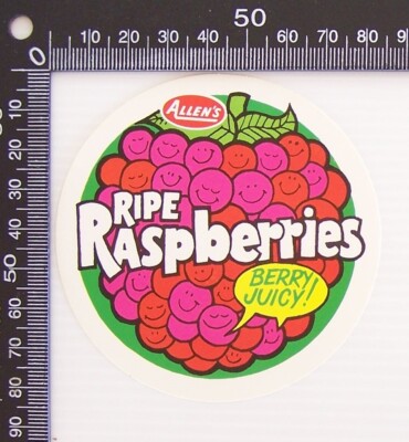 VINTAGE 1979 ALLEN'S LOLLIES AUSTRALIA RIPE RASPBERRIES MILK BAR PROMO ...