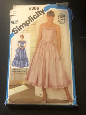 Vtg OOP Simplicity Pattern 6386 Gunne Sax Dress & Gown + Petticoat Sz ...
