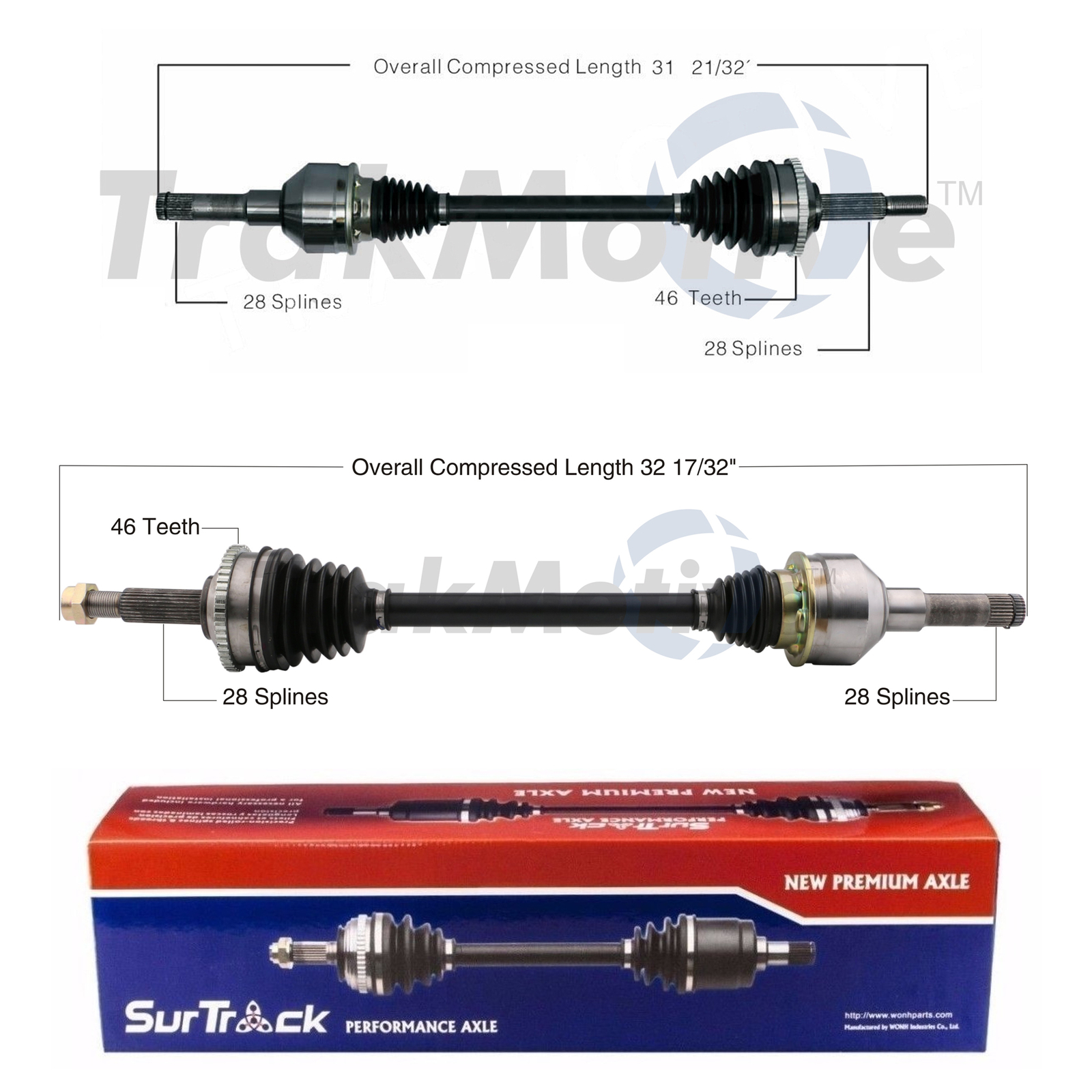 SurTrack Pair Set of 2 Rear CV Axle Shafts For Lincoln LS RWD 2000-2002 ...