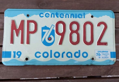 Colorado 1976 CENTENNIAL License Plate - NICE QUALITY # MP 9802 | eBay