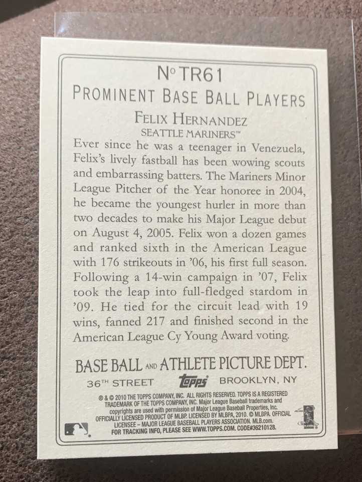 Felix Hernandez 2010 Topps Turkey Red Card #TR61, Seattle Mariners | eBay