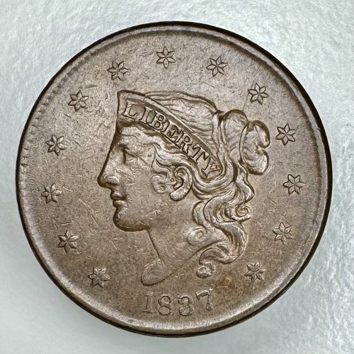 1837 1c Coronet Head Large Cent - AU+ Condition FANTASTIC COIN!!! | eBay