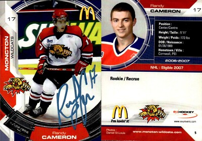 RANDY CAMERON SIGNED 2006-07 MONCTON WILDCATS #5 ON-CARD AUTO | eBay