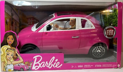 2020 Barbie Fiat 500 Car That Seats 4 with Fashion Doll Included Pink ...