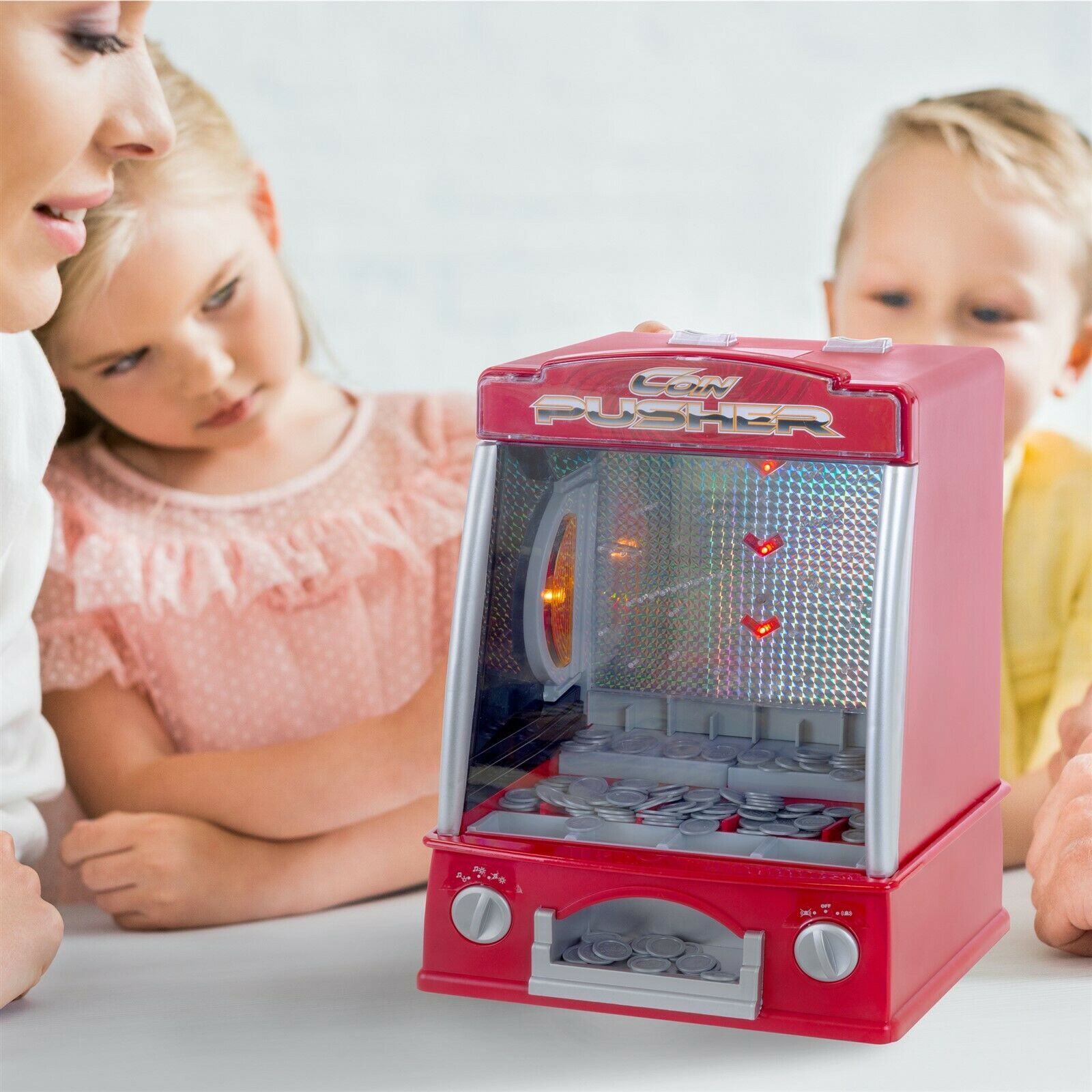 Mini Coin Pusher Arcade Game Replica 150 Play Token Dozer 13 In High | eBay