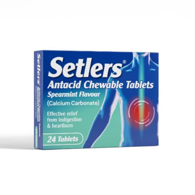Setlers Antacid Chewable Spearmint Indigestion Heartburn 3x 24 Tablets ...