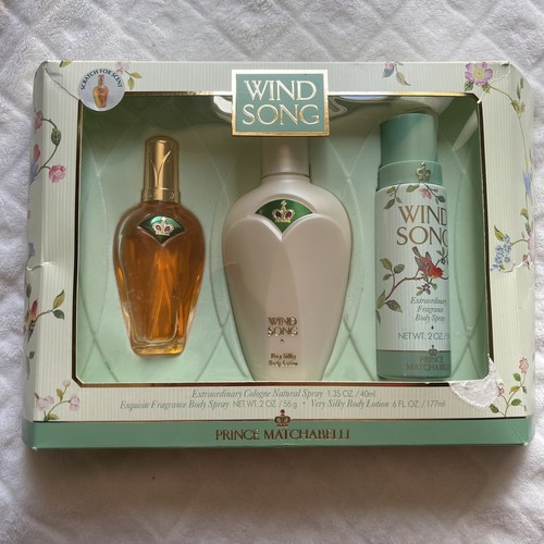 Vintage 2000 Prince Matchabelli Wind Song Gift Set Perfume Lotion body ...