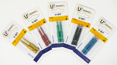 U2 Fasteners U-Bits 2 Per Card Steel Star Recess Drill Bits | eBay