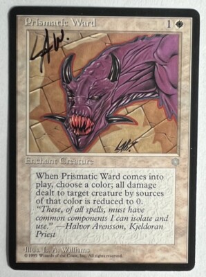 MTG Ice Age - Prismatic Ward, Signed by L.A. Williams (LAW.) | eBay