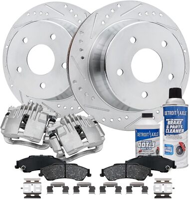 Rear Drilled Rotors & Calipers Brake Pads for Chevy S10 Blazer GMC ...