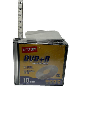 Staples DVD+R Recordable discs 16x speed 120 minutes 4.7 GB 10 discs | eBay