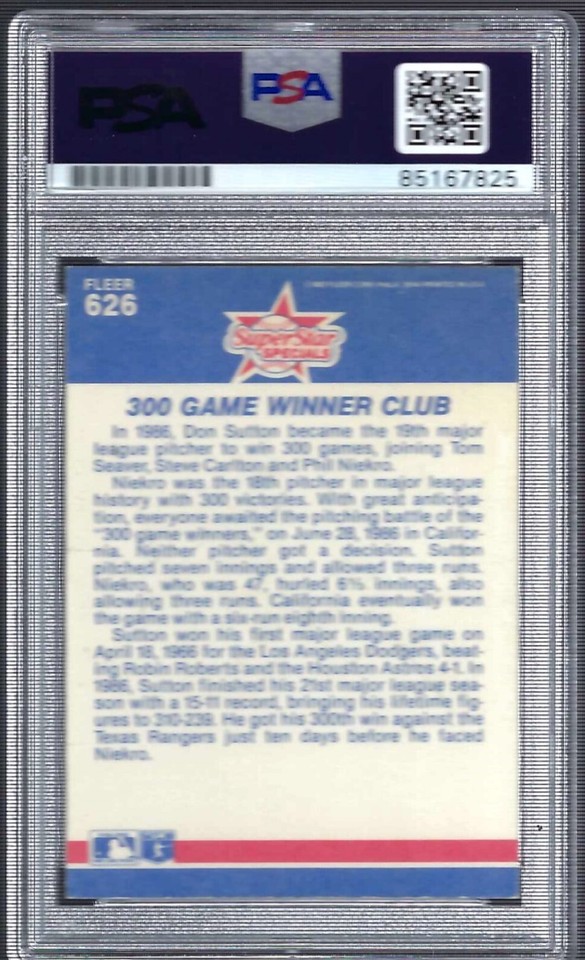 1987 Fleer #626 Don Sutton Phil Niekro PSA/DNA Dual Signed Auto ...