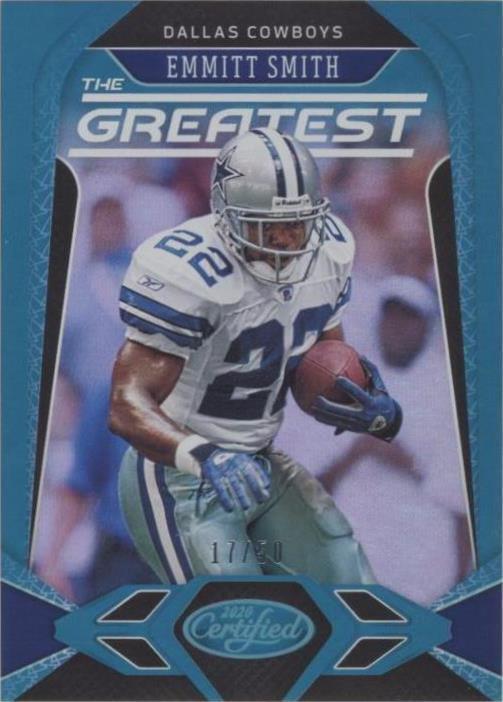2020 Panini Certified - The Greatest Emmitt Smith #G-ES Mirror Teal /50 ...