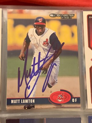 MATT LAWTON AUTOGRAPHED SIGNED 2003 DONRUSS CARD CLEVELAND INDIANS COA ...