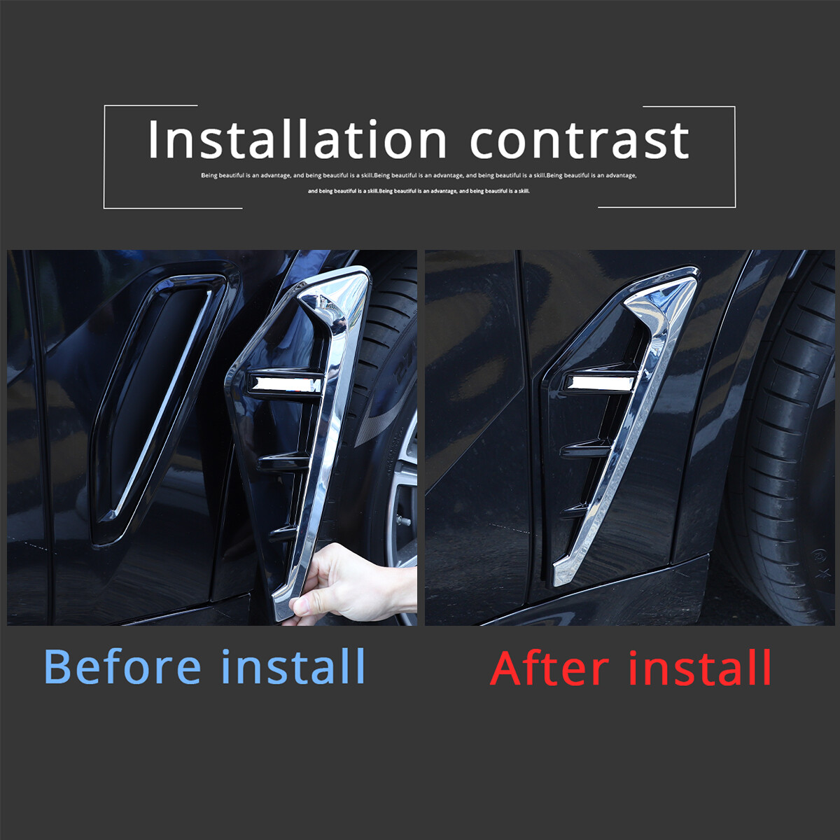 Silver ABS Side Fender Grillle Air Vents Trim For BMW X5 X5M G05 2019 ...