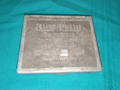 VTG Snap-On Blue Point Supreme Screw Extractors Set Cast Metal Box ...