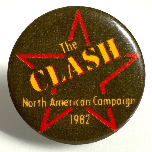 Vintage THE CLASH pin North American Campaign 1982 badge tour button UK ...