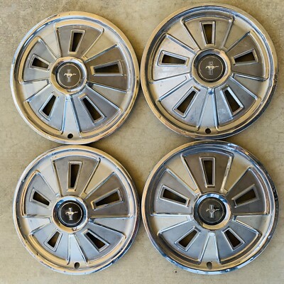 Vintage Original Set Of 4 1960’s Ford MUSTANG Hub Caps hubcaps 14" OEM ...