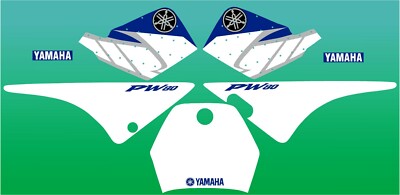 Yamaha PW80 PW 80 blue factory style graphic / decal kit FREE UK ...