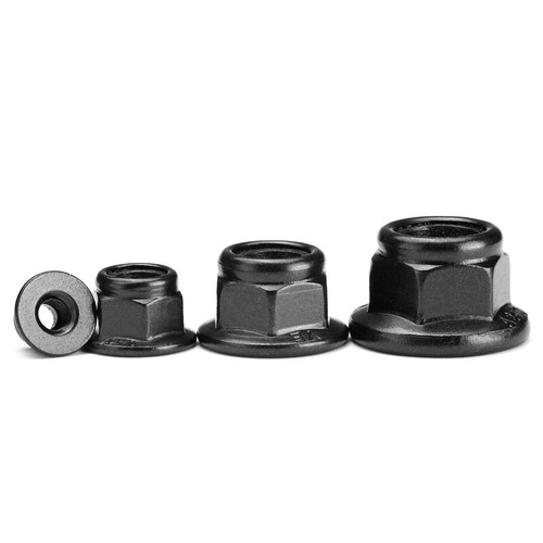 M3 M4 M5 M6 M8 M10 Flanged Nyloc Nuts Flange Nylon Insert Locking Nut Zinc Black | eBay UK