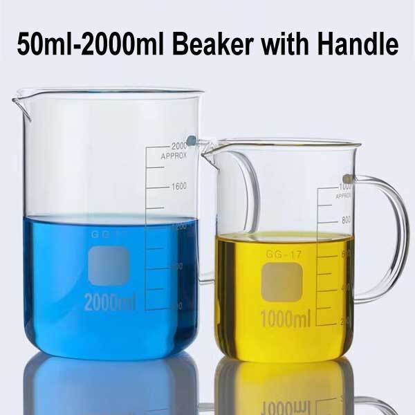 5ml-3000ml Glass Laboratory Handle Beakers High Chemistry stability ...