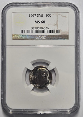 1967 SMS ROOSEVELT DIME 10C NGC MS 68 Certified Coin | eBay