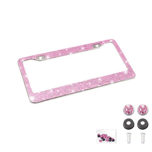 Bling Car License Plate Frame, Handcrafted Crystal Stainless Steel ...