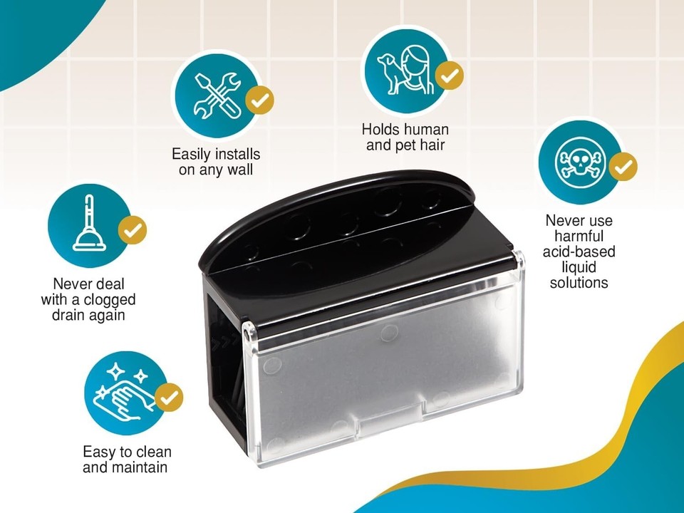 HairShroom - Reusable Shower & Bathtub Wall Hair Catcher Hair Grabber ...