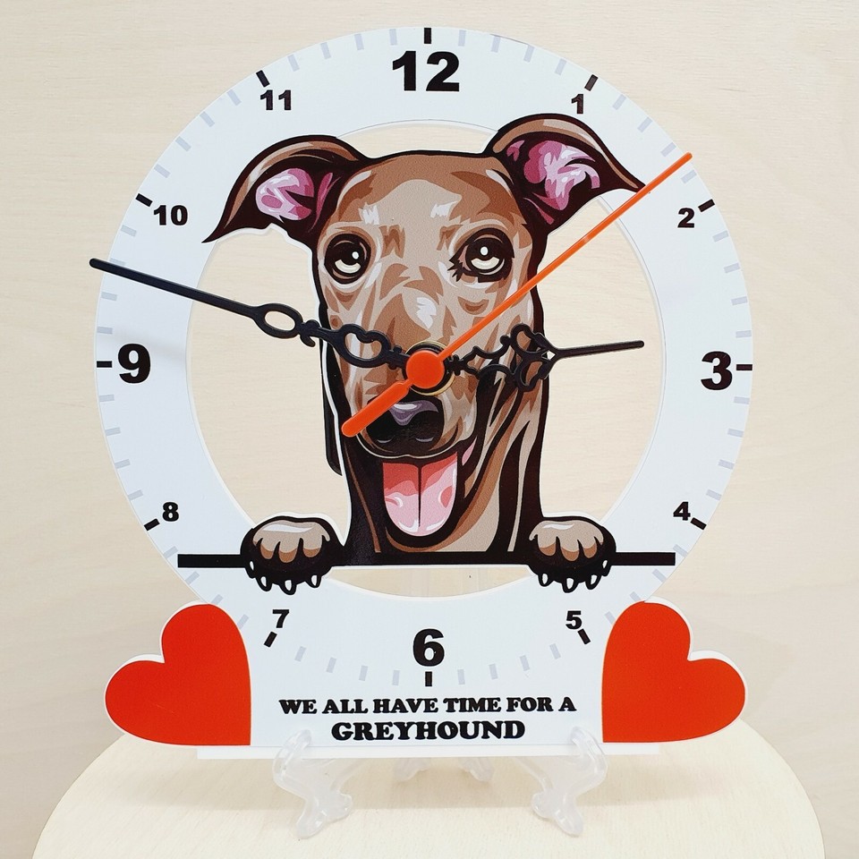 Personalised Clock, Your Dog's Name, 50+ Dog Breeds, Cartoon Style ...