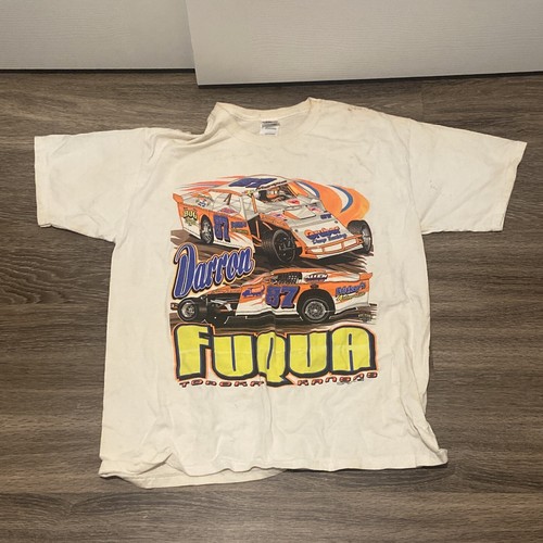 Darron Fuqua White 2008 Racing Track Champion T Shirt Sz L | eBay