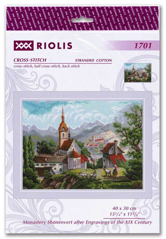 Riolis counted cross stitch Kit Monastery Shonenvert after engravings ...
