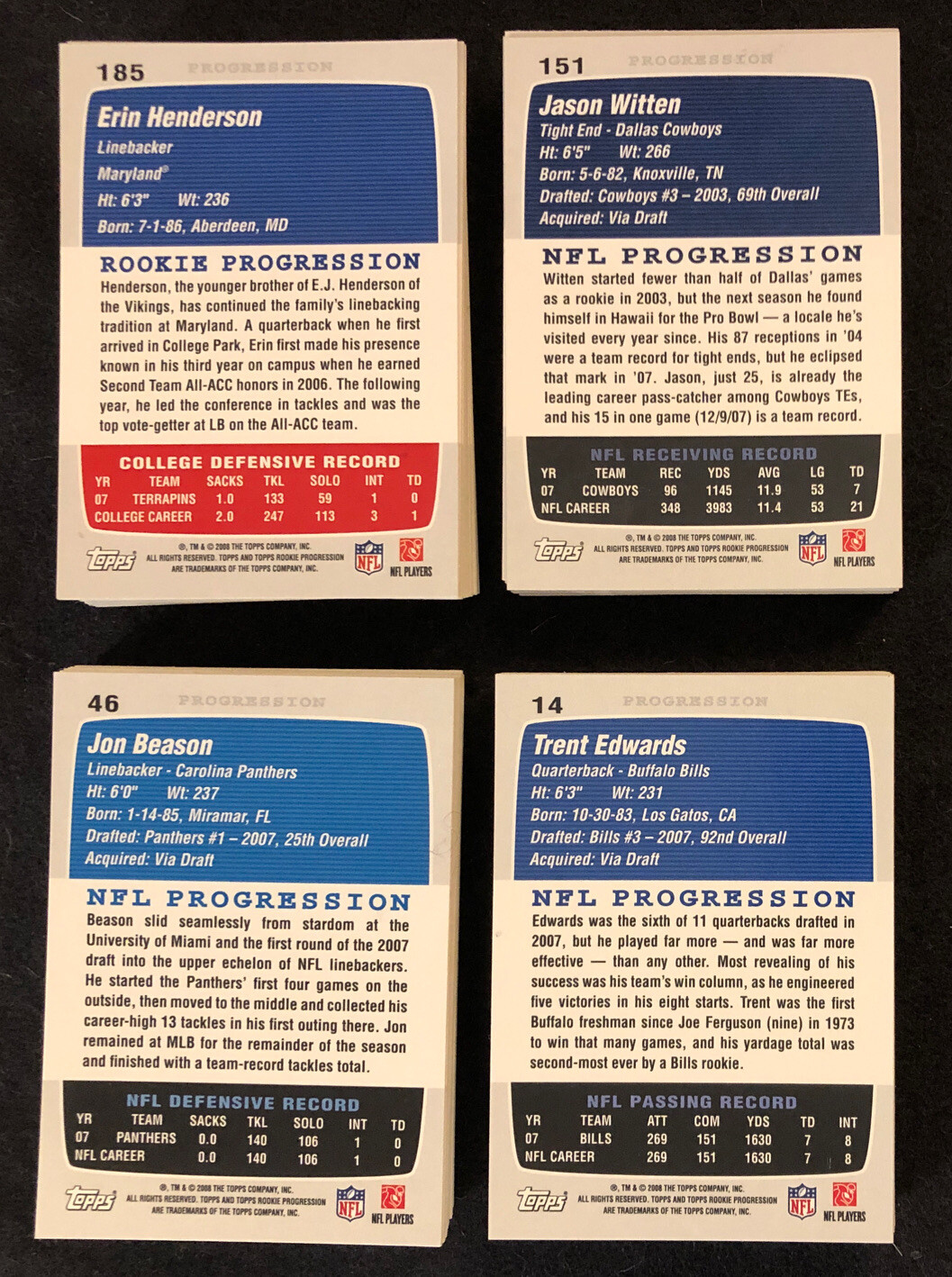 2008 Topps Rookie Progression Football Cards Singles You Pick | eBay