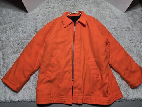 Vintage Jacket Men's XL Orange CAMOUFLAGE Lined Hooded Outdoors Hunting ...