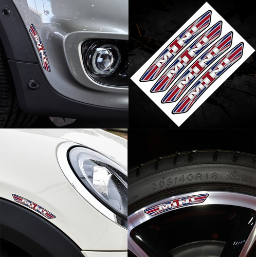4pc Pack Wheels Rims Sport Decal Stickers Emblem for Mini Cooper Race ...