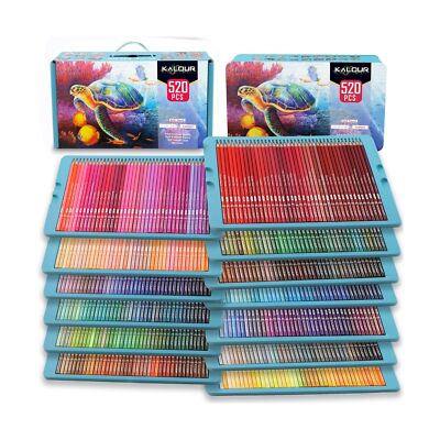 KALOUR Pro Colored Pencils,Set of 520 Colors,Artists Soft Core with ...