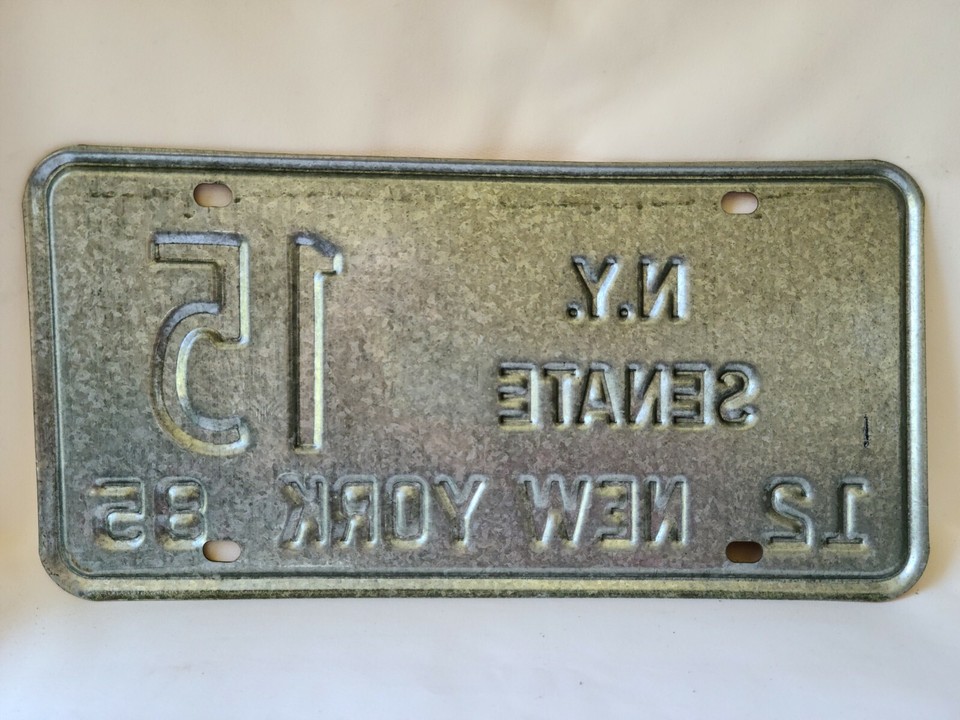 Vintage 1985 New York Senate #15 License Plate 1021 | eBay