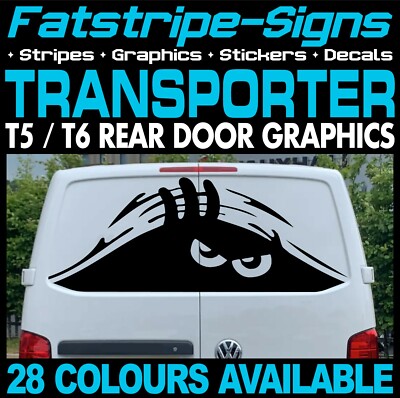 to fit VW TRANSPORTER T5 T6 PEEKING MONSTER CAMPER VAN STICKERS ...
