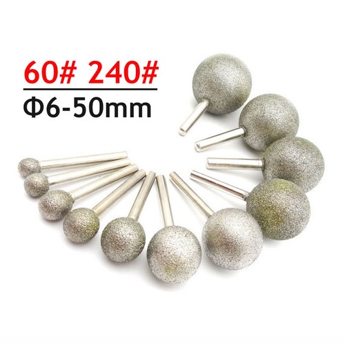 6-50mm Ball Head Diamond Burr Grinding Drill Bit Stone Carving for ...