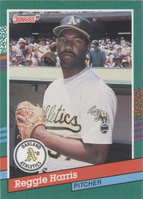 1991 Donruss - Reggie Harris #704 4 Purple Stripes on Right Border for ...
