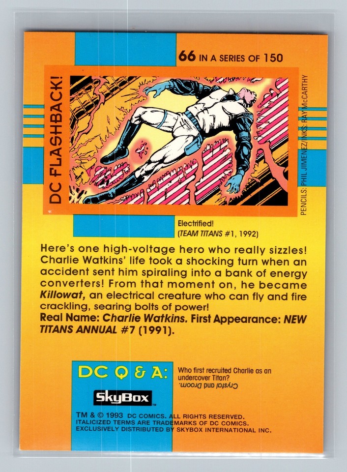 Killowat #66 1993 SkyBox DC Cosmic Teams | eBay