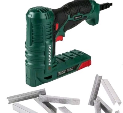 Parkside Electric Tacker Stapler & Nailer Gun 2in1 With Staples & Nails ...